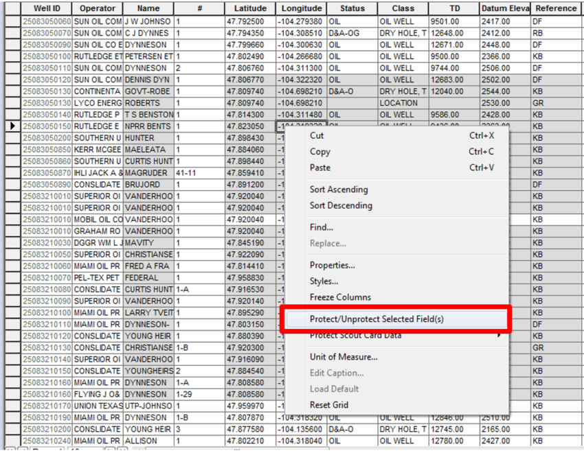 How to protect unprotected selected well fields in WellBase - GVERSE GeoGraphix Blog