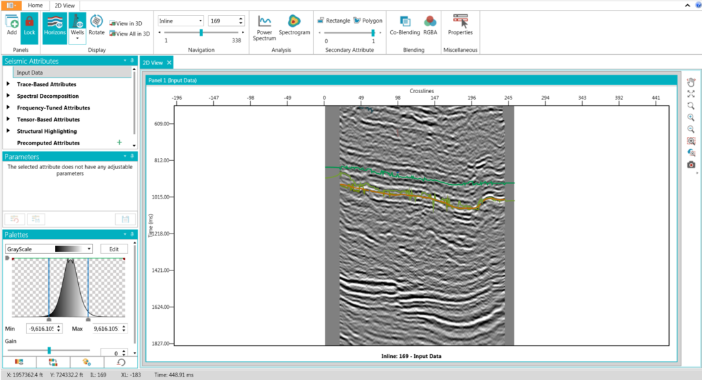 How to apply multiple seismic attributes in 3D view using GVERSE ...
