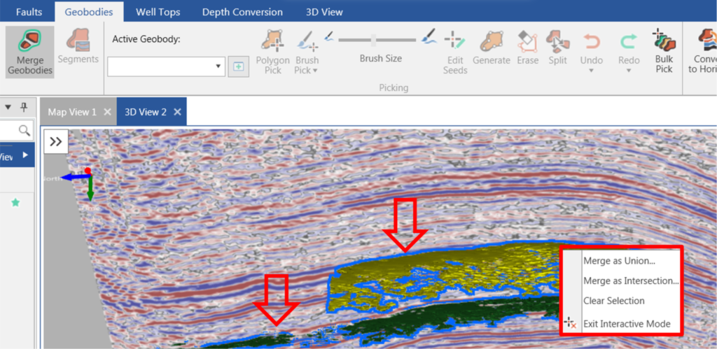 How to merge geobodies in a seismic interpretation - GVERSE GeoGraphix Blog